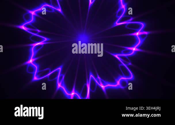 Purple electric pulse energy light effect on black background Stock ...