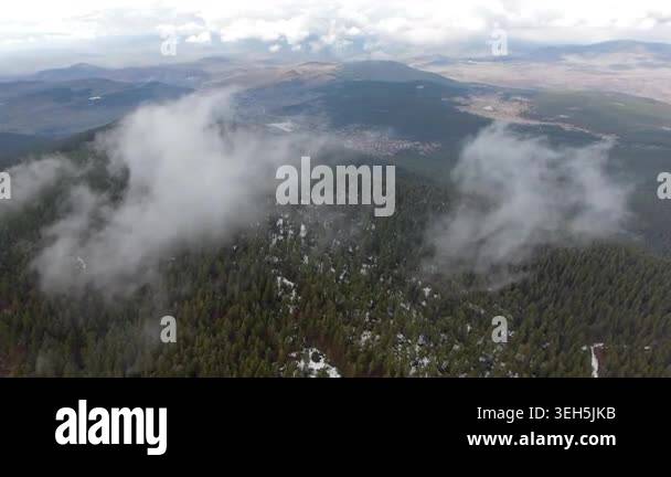 Aerial rugged mountain landscape in Alps Romania, dramatic highland ...