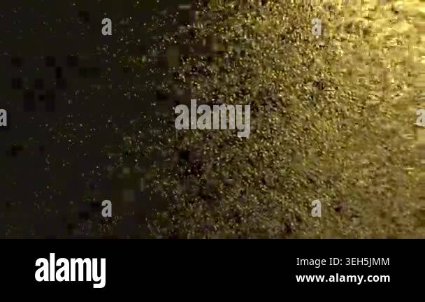 Heavy rain falls through natural landscape, dense water curtain and wet ...