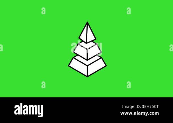 Rotating Pyraminx Toy Animation on Green Screen Background 4K Video ...