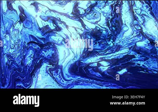 A mesmerizing fluid acrylic ocean loop featuring teal and blue flowing ...
