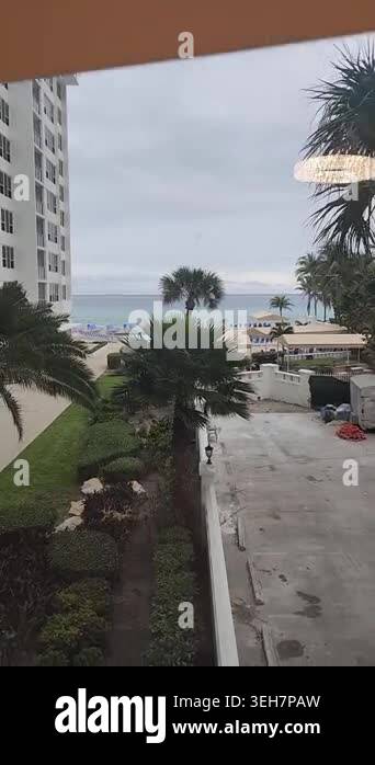 Luxury Beach Resort Landscape with Tropical Garden and Ocean Background ...