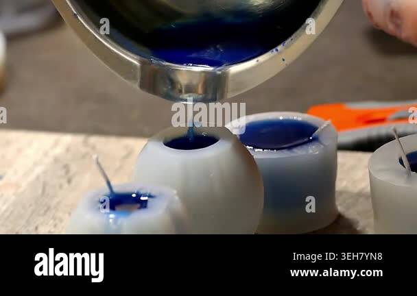 close up of a glass of water with a blue and white liquid Stock Video ...
