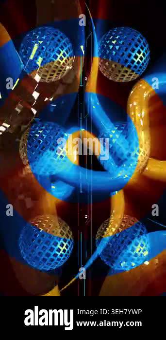 vertical, social media, reels, 9:16Futuristic digital animation with ...