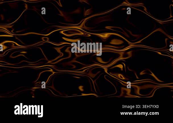Abstract golden liquid metal waves flowing smoothly on a dark, elegant ...