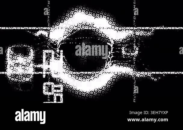 Monochrome animated background with flickering halftone patterns and ...