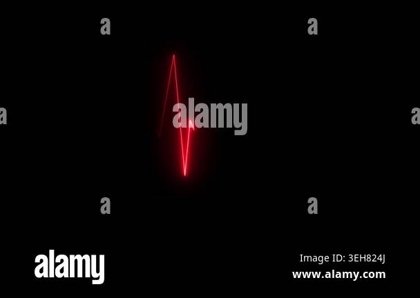 Heartbeat monitor showing heart pulse neon line animation isolated on ...