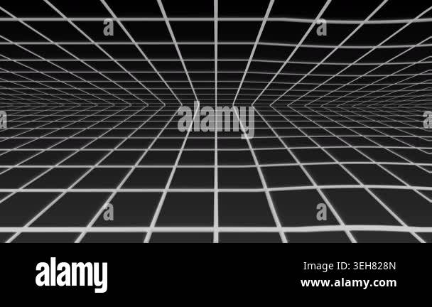 Minimal white wave grid technology background with futuristic digital ...
