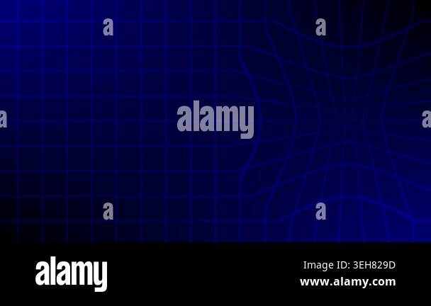 Dark blue pulse grid technology background with digital network motion ...