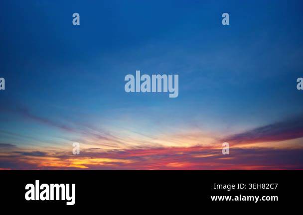 Vibrant sky at sunset displaying various shades of blue, pink, and ...