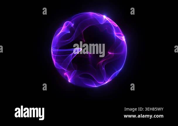 Abstract glowing sphere of blue, purple energy orb. Virtual assistant ...