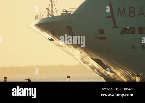 14 may 2026. Lisbon, Portugal - A cruise ship is at the harbor during ...