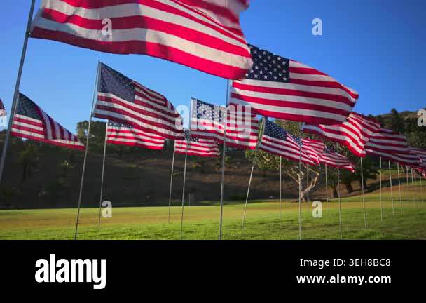 USA Flag September 11 memorial tribute display features dozens of ...