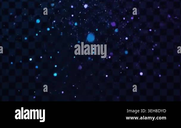 Abstract magic blue bokeh particles with glowing stardust glitter loop ...