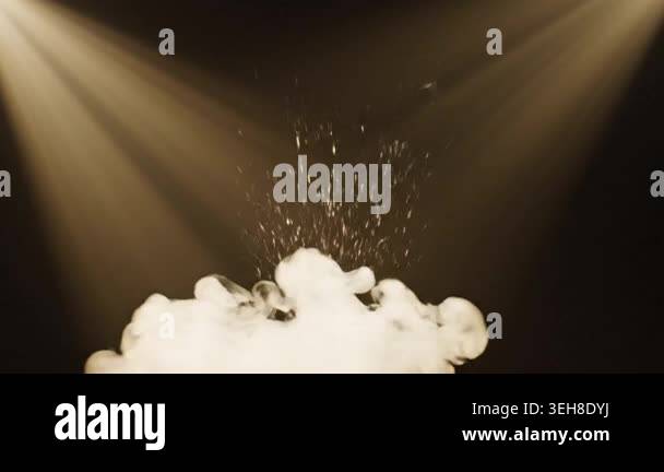 Abstract golden liquid water splash particles with dynamic light rays ...