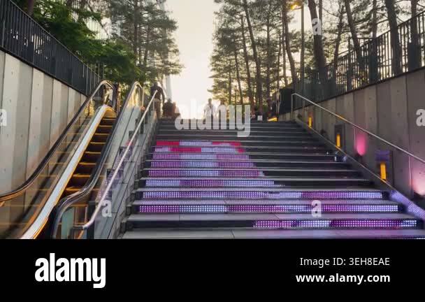 TOKYO, JAPAN - APRIL 21, 2026: Soramizaka led stairs at Tokyo Solamachi ...