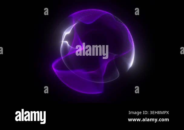 Bright glowing rotating particle 3d sphere in the Universe. Abstract ...
