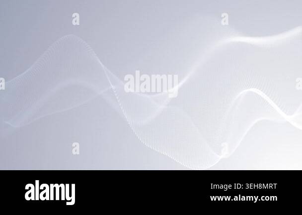 Particles blue wave Cyber technology background loop. Mesh glowing dots ...