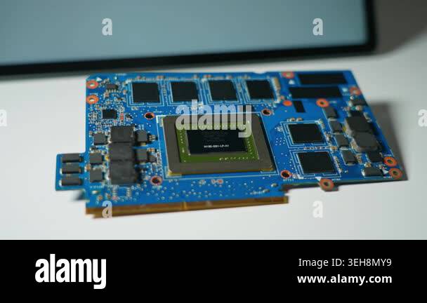 Nvidia background display with chip set. American technology company ...
