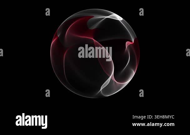 White and Red Sphere Background Seamless Loop 4K Abstract Silver Smoky ...
