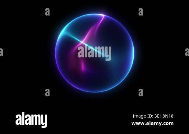Bright sphere with blue pink gradient web colors black isolated ...