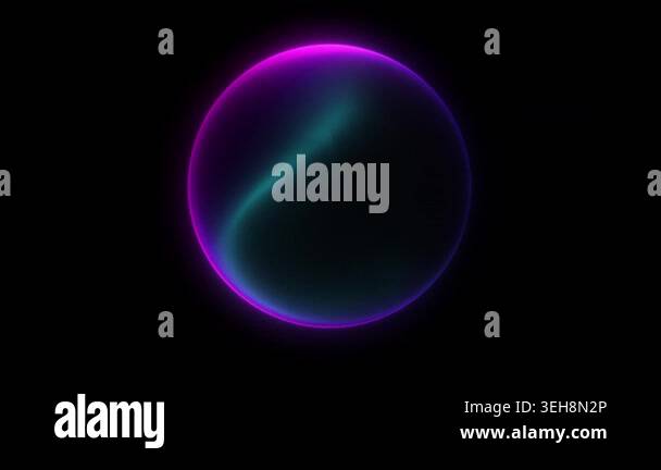 Glowing blue pink gradient sphere. Neon wavy purple 3D ball. Bright web ...
