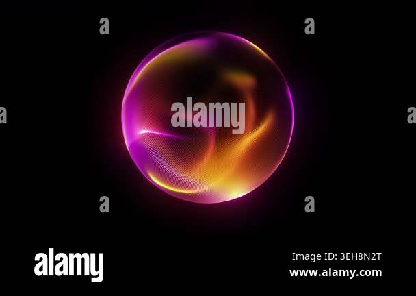 Vibrant pink orange and yellow glowing plasma sphere smooth flowing ...