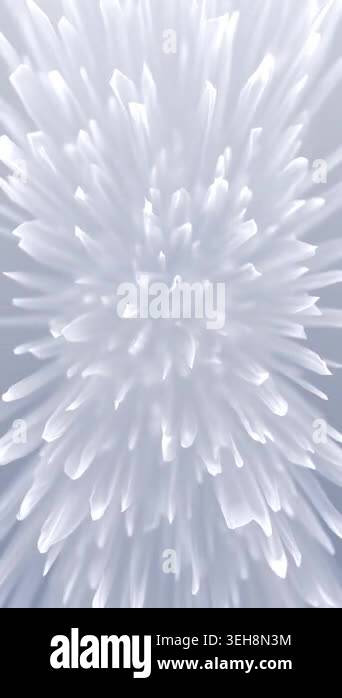 Abstract white frozen crystal explosion translucent icy shards ...