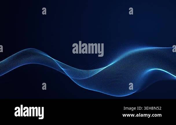 Blue title background. Abstract wave background for text. Glowing wave ...