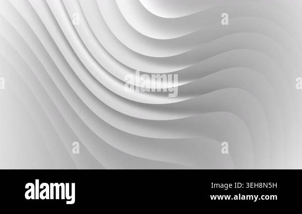 3d animation of white gray curve waves flowing abstract motion ...