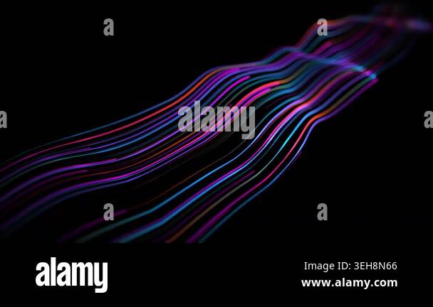 Seamless loop background with abstract waveform made of blue particles ...