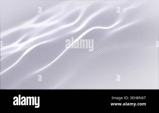 Particles white wave. Cyber technology background loop. Abstract ...
