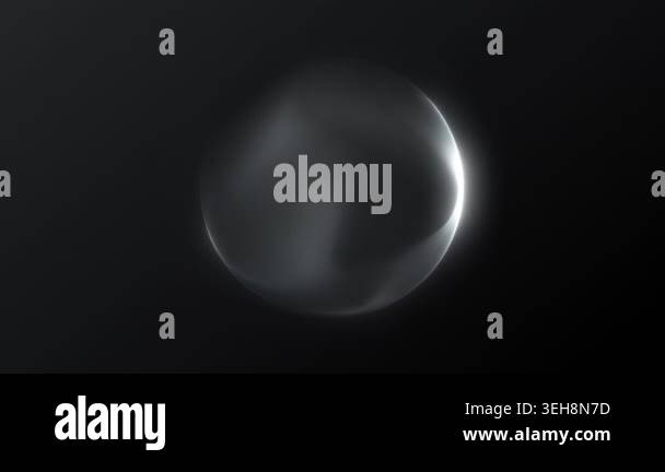 Gray glowing digital sphere of plasma particle flow on dark background ...