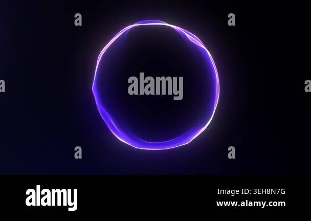 Soft glowing plasma sphere with navy neon colors in blue and pink tones ...