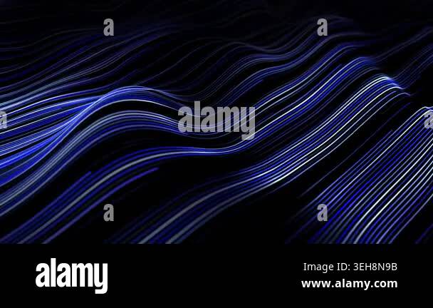 Abstract digital data wave with glowing particles and dynamic lines on ...