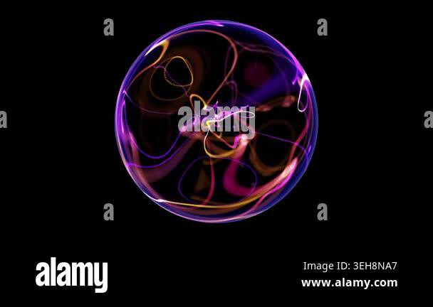 Abstract energetic glowing plasma ball with electric multicolored ...