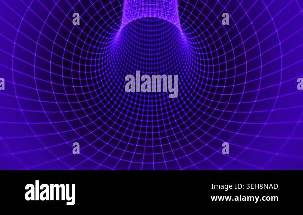 Cyber Neon tunnel. Futuristic interface pattern Grape. IndigoGlowing hi ...