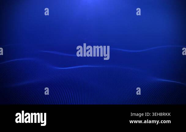 Soft glowing blue particle waves forming smooth curved lines, abstract ...