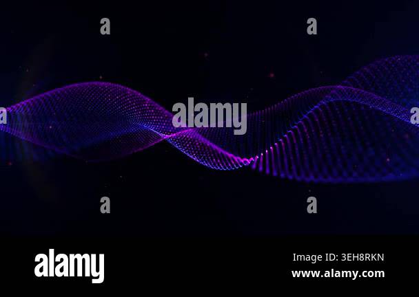 colorful wave isolated black background. Abstract background. Particles ...
