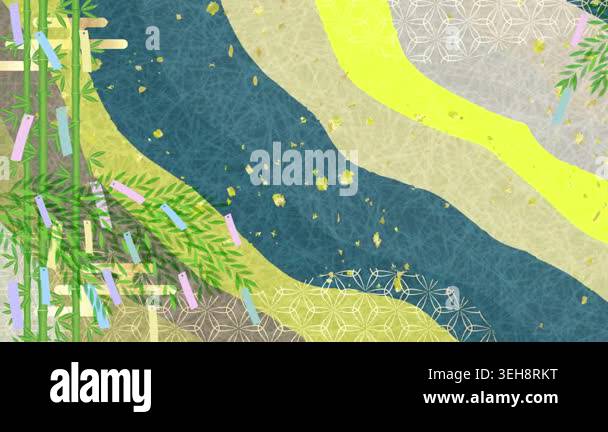 Japanese Tanabata Star Festival Abstract Background with Bamboo Stock ...