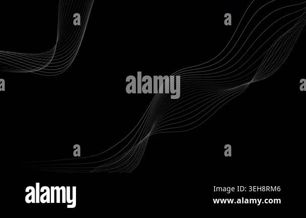 White wave on a black background. wave of gray color. Linear wave ...