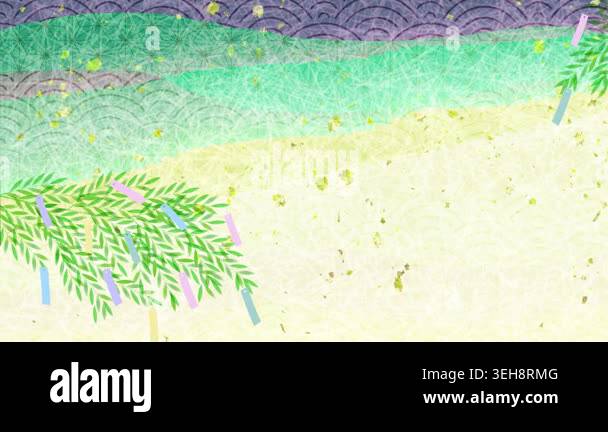 Japanese Tanabata Festival Background with Bamboo and Washi Texture ...