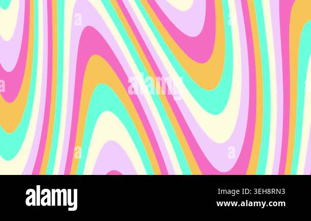 Vibrant Psychedelic Abstract Wavy Lines Pastel Background Animation ...