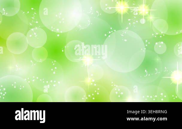 Fresh Green Background with Sparkling Light and Bokeh Circles Stock ...