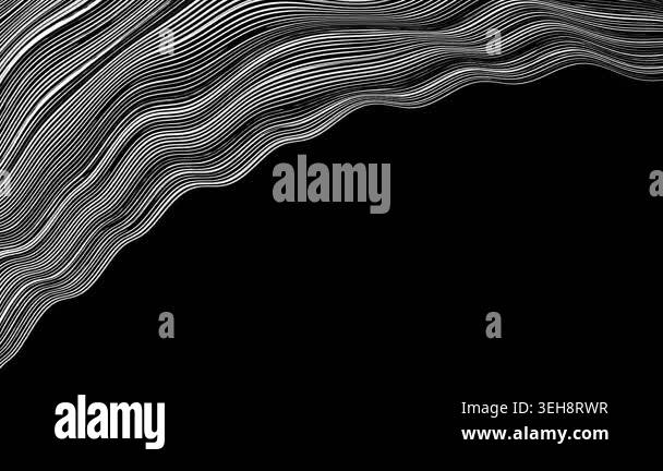 Abstract Monochrome Wavy Line Pattern Motion Background Stock Video ...