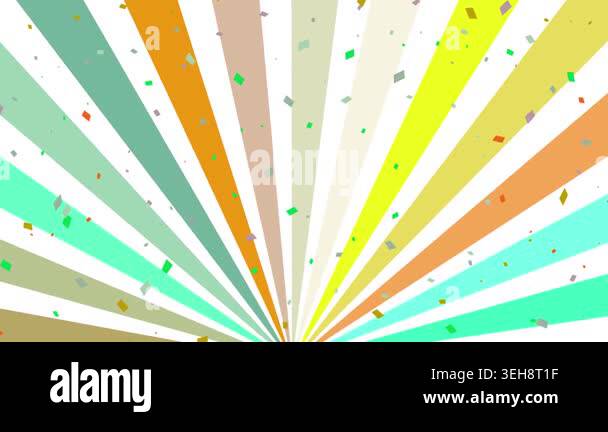 Celebratory Abstract Background with Radial Sunburst and Falling ...