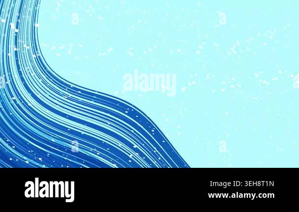Abstract Blue Wavy Lines Motion Background with Particles Stock Video ...