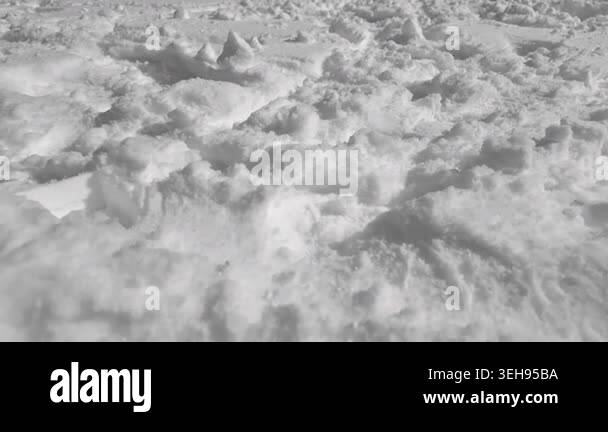 Snow covers the ground in a thick layer during a winter day Stock Video ...