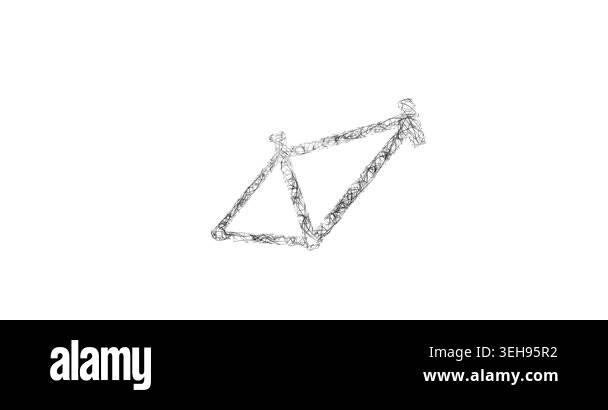 Sketch style minimal bike frame icon animation - smooth progressive ...
