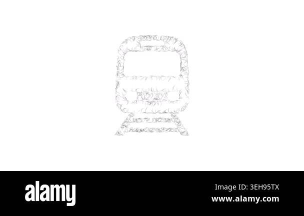 Sketch style minimal public transport icon animation - smooth ...